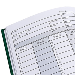 WE Games Chess Scorebook & Chess Notation Book - Green Hardcover Chess Books with 100 Pages, Ideal Chess Score Sheets for Clubs & Tournaments