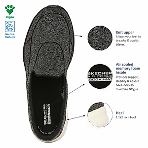 Skechers Women's GO Walk 6-Carice Sneaker, Black/White, 6.5