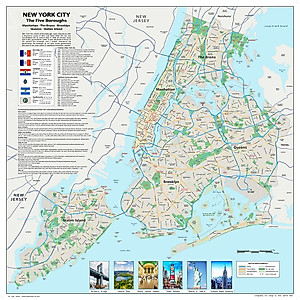 New York City Street Map - 23.2 x 23.2 Inches - Paper Laminated