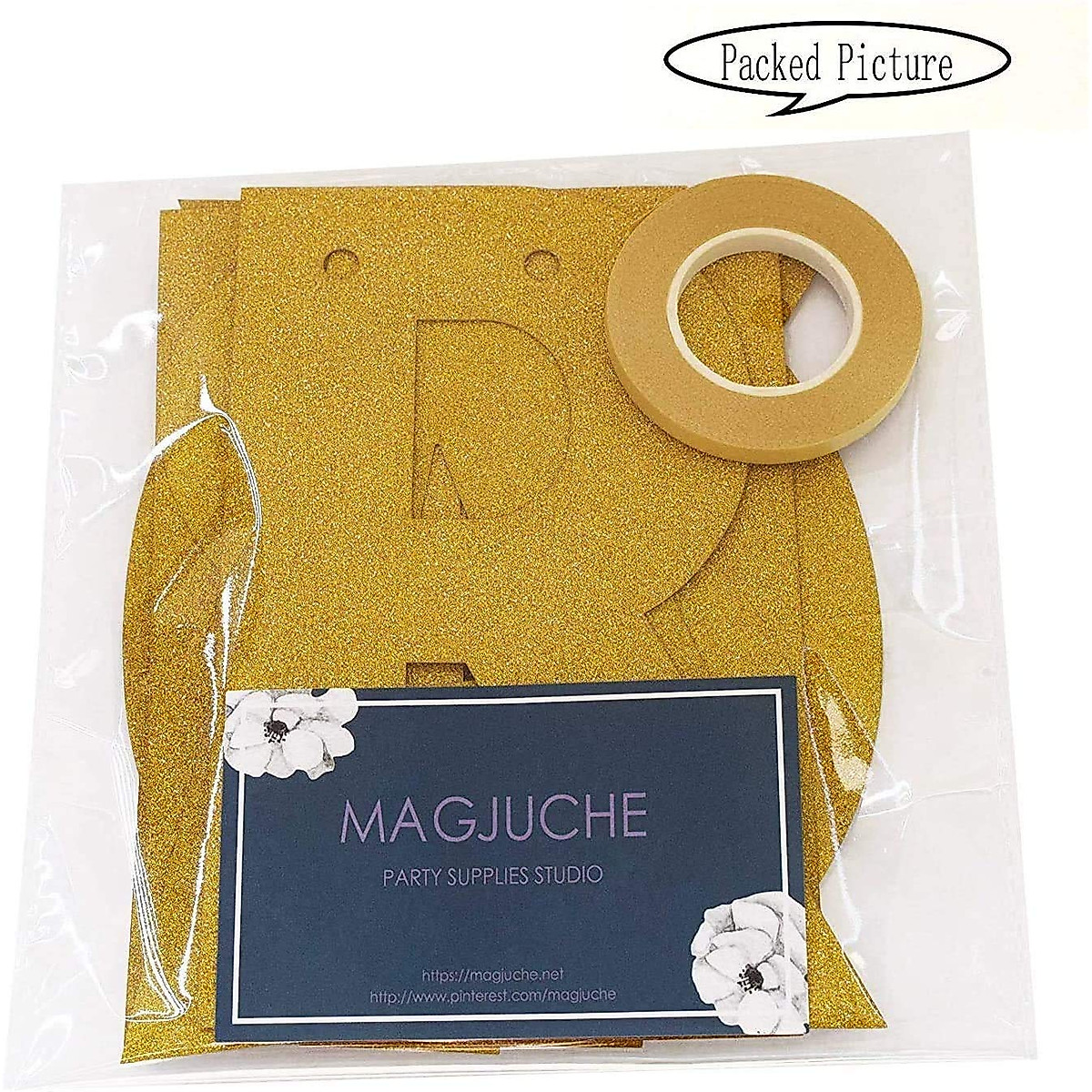 Gold Happy 48th Birthday Banner, Glitter 48 Years Old Woman or Man Party Decorations, Supplies