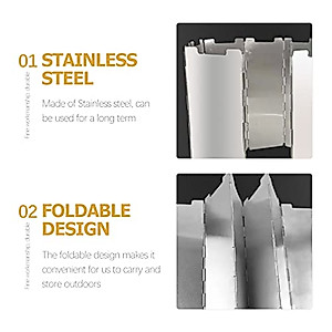 VANZACK Camping Stove Portable Bbq Portable Bbq 16 Sheets of Creative Windscreen Burner Windshield Foldable Windproof BBQ Windscreen with Bag Portable Burner Portable Burner Portable Stove