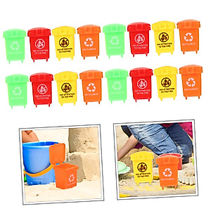 60 Pcs Mini Trash Can Trash Cans Photo Prop Trash Classification Toy Lovely Garbage Trash Cans Small House Garbage Can Model Trash Can Plaything Miniature Garbage Bin Model