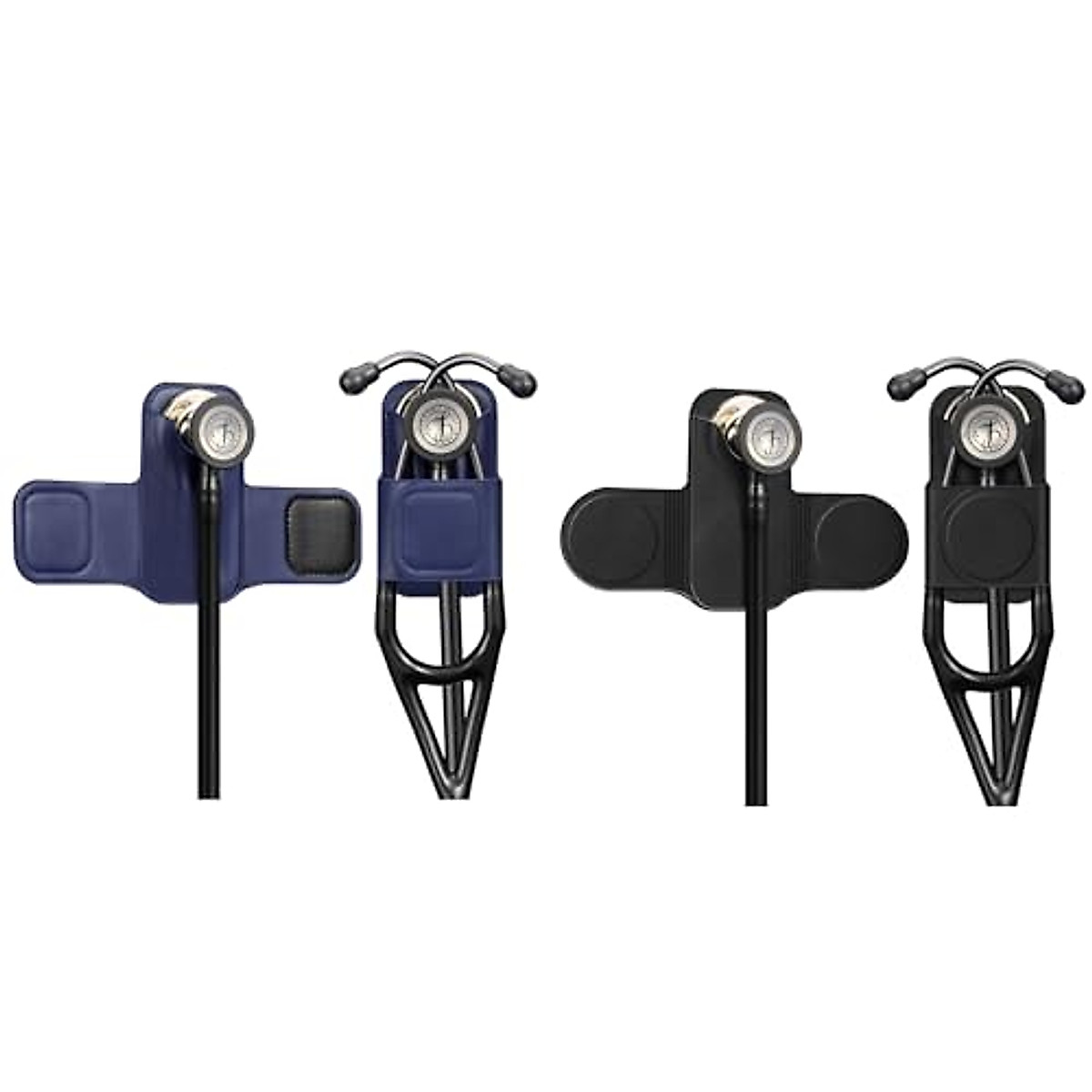 SKYREH Bundle: Stethoscope Holder Clip, Microfiber Velcro PU Leather Stethoscope Hip Holder + Magnetic PU Leather Stethoscope Hip Holder for 3M Littmann Classic III, 3M Littmann Cardiology IV