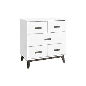 Babyletto Scoot 3-Drawer Changer Dresser with Removable Changing Tray in Slate/White, Greeguard Gold Certified