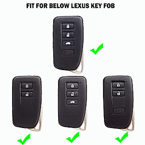 K LAKEY Key Fob Cover Without Lexus Logo,Suitable for Lexus 2013-Up RX is ES GS LS NX RS GX LX RC LC Key Fob,Smart Car Key Soft TPU Case Keyless Shell