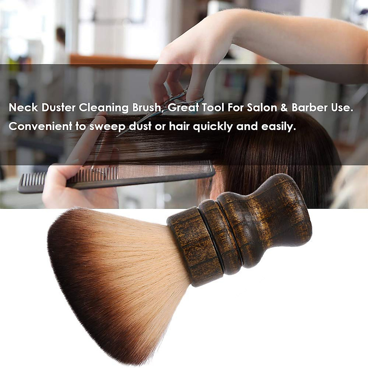 Large Neck Duster Brush Anself Soft Barber Face Cleaning Hairbrush Nylon Hair Wooden Handle Cutting Kits