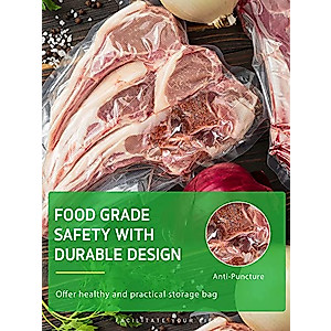 Syntus Vacuum Sealer Bags for Food, 2 Rolls 8" x 50' Commercial Grade Bag Rolls, Food Vac Bags for Storage, Meal Prep or Sous Vide