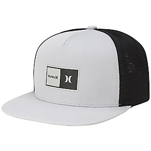 Hurley Mens Caps - Flat Brim Snapback Baseball Cap Standard Trucker Hats for Men, Size One Size, Wolf Grey