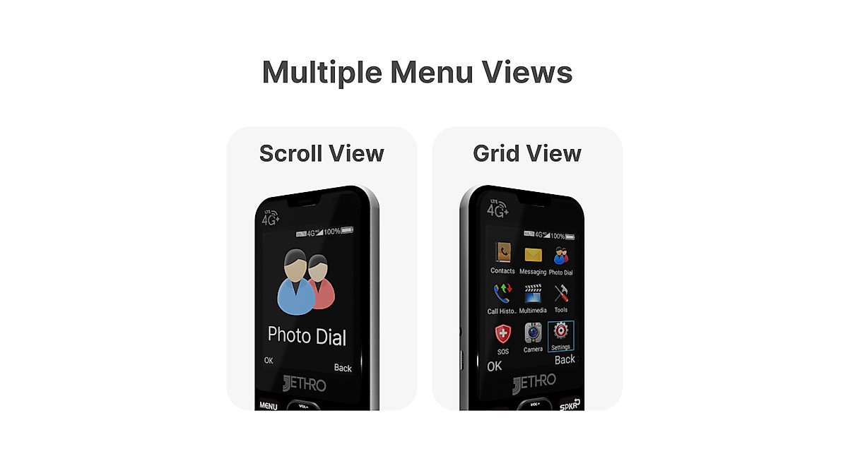 Jethro SC490 4G Unlocked Senior Cell Phone/Plan 6 Months, Unlimited ...