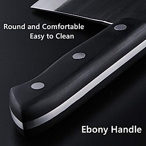 Forging Serbian Chef Knife Kitchen Chef Knives Full Tang High Carbon Clad Steel Almasi Butcher Cleaver with Leather Sheath (B-Almasi Knife)