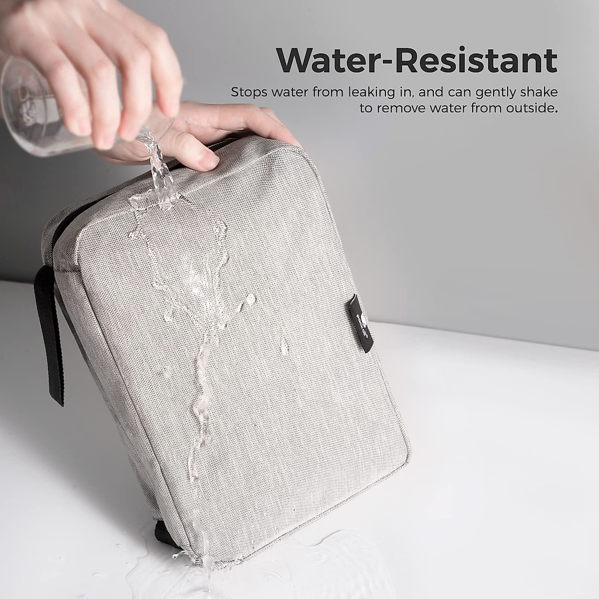 pack all Hanging Travel Toiletry Bag, Water Resistant Travel Bag, Portable Toiletry Shaver, Separation of Wet and Dry, for Women and Men (White)