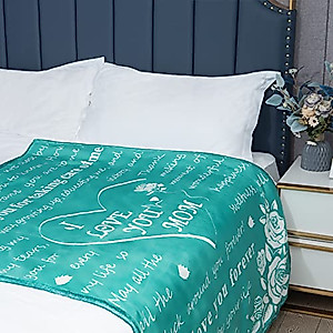 SRIZIAN Gifts for Mom, Birthday Gifts for Mom, I Love You Mom Gift Blanket, with Printed Blanket, Unique Mom Gift from Daughter or Son for Valentine's Day, Birthday, Thanksgiving, Christmas