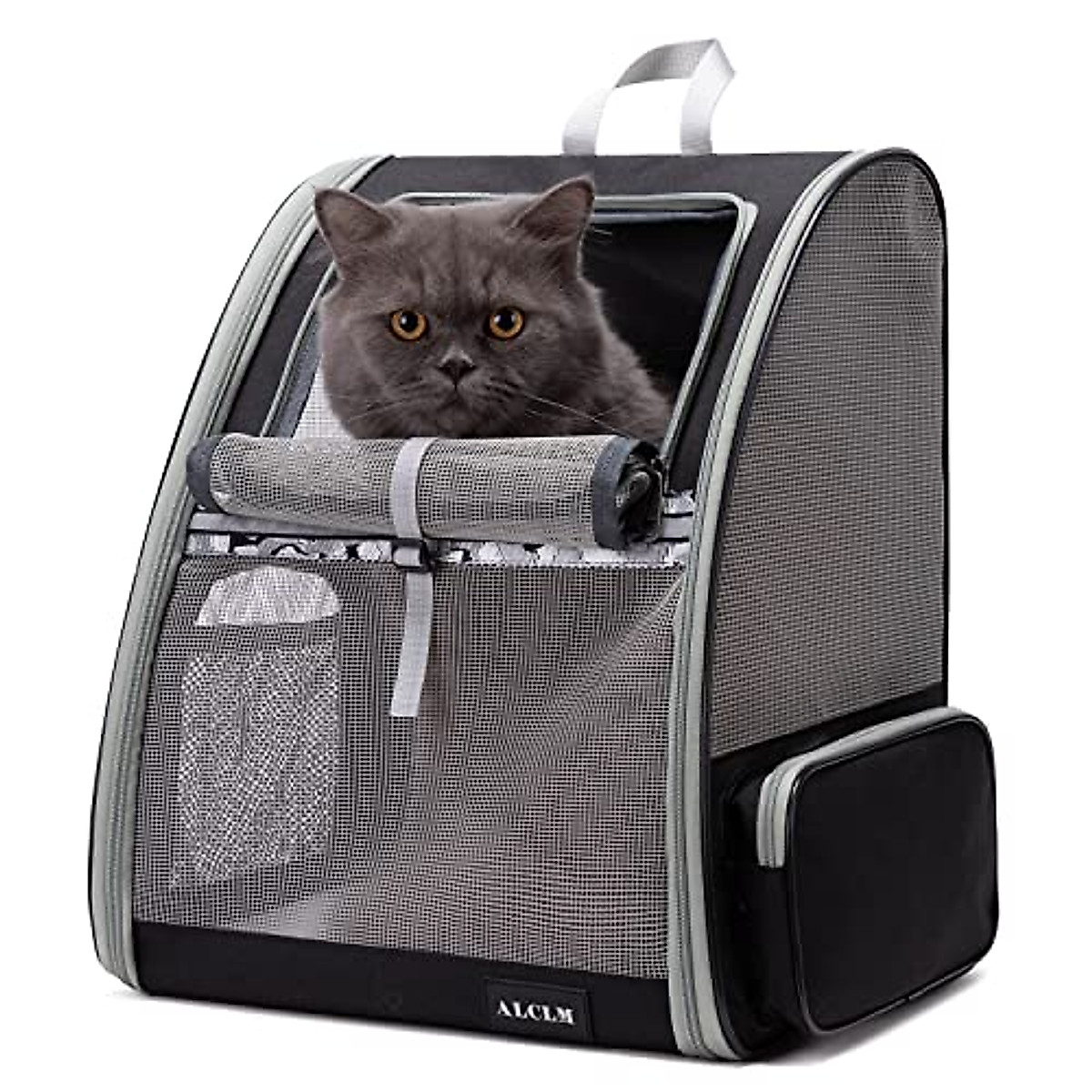ALCLM Pet Carrier Backpack for Dogs and Cats Backpack,Puppies,Fully Ventilated Mesh,Airline Approved,Designed for Travel, Hiking, Walking & Outdoor Use-Black