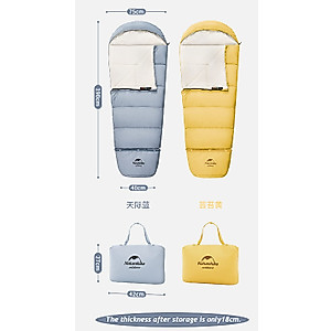 Naturehike Child's Sleeping Bag Camping Multi-Use Sleeping Sack Children's Growing Can Be Lengthen Foldable Storage Splicing Waterproof Ultralight Portable for Hiking Outdoor to Keep Warm (Yellow)