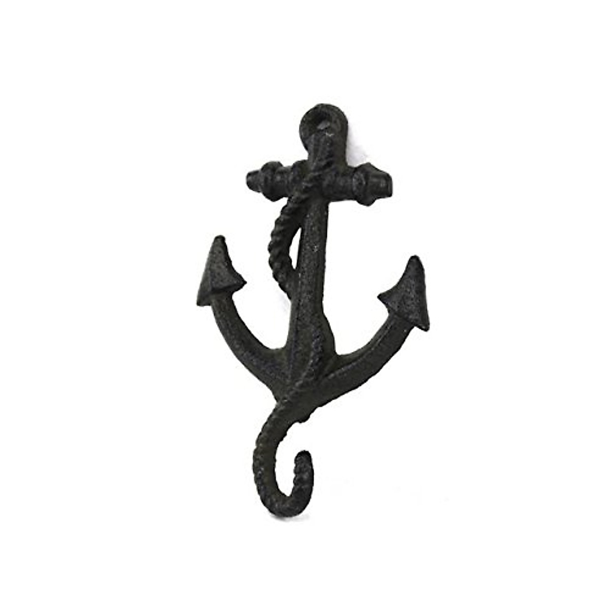 Rustic Black Cast Iron Anchor Hook 5 Inch - Anchor Decoration - Nautical Wall Hook