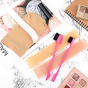 Chuangdi 4 Pieces Silicone Wig Grip Band and Stretchy Nylon Wig Caps for women, Non Slip Silicone Headband for Wigs with 2 Brush for Women Sport Yoga