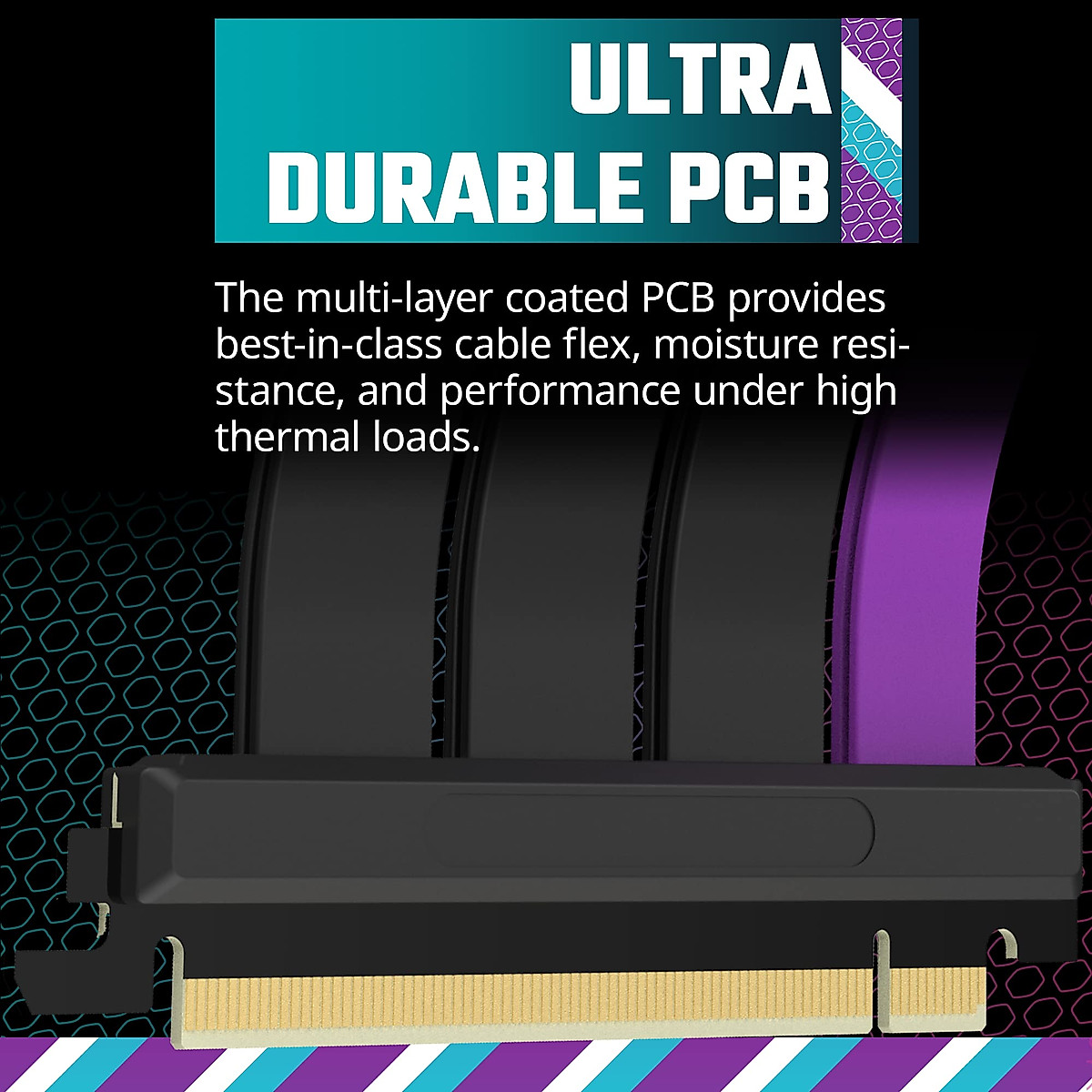 Cooler Master MasterAccessory Riser Cable PCIe 4.0 x16 200mm Black, PCIe 4.0 Compatible, EMI Shielded 30 AWG, Protective ABS Casing for Graphics Card (MCA-U000C-KPCI40-200)