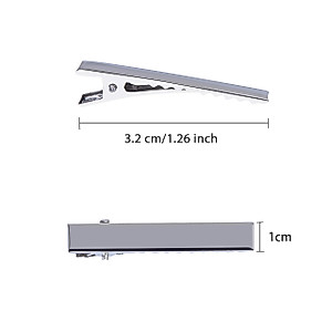 Elcoho 150 Pieces Metal Hair Clips Single Prong Alligator Clips Curl Clips Silver Hairbow Accessory