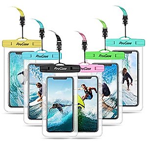 ProCase Waterproof Pouch Cellphone Dry Bag Underwater Case for iPhone 11 Pro Max Xs Max XR X 8 7 Galaxy up to 6.8", Waterproof Phone Case for Beach Swimming Snorkeling Water Park -6 Pack