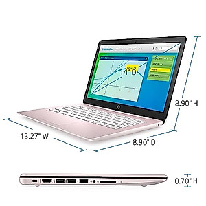HP 2023 Newest 14" HD Ultral Light Thin Laptop, Quad-Core Intel Celeron Processor, 4GB RAM, 64GB eMMC, Webcam, HDMI, Wi-Fi, Upto 11 Hours, Windows 11 S + 1 Year Office 365+HubxcelAccessory,Rose Pink