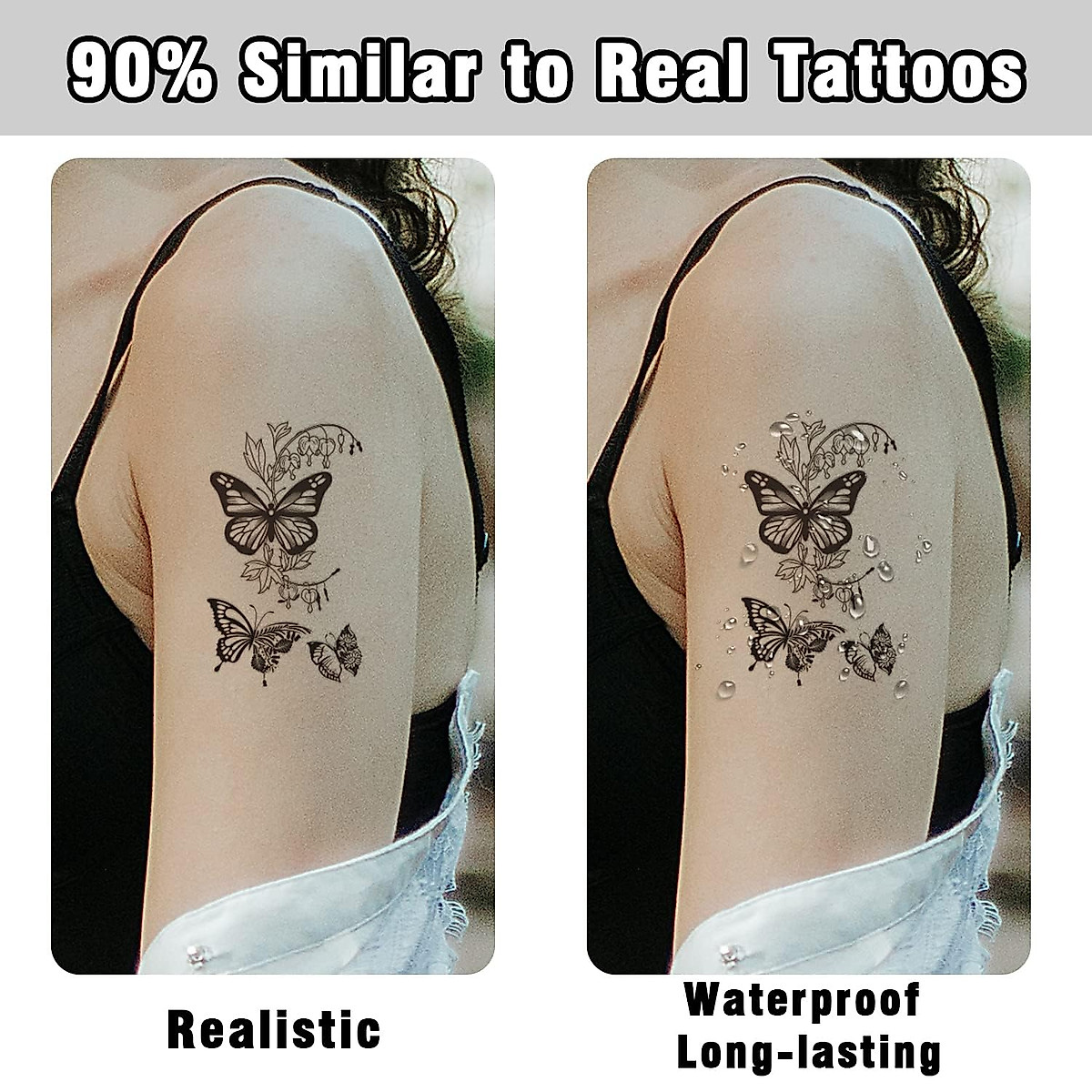 Cerlaza 100 Sheets Temporary Tattoos for Women Girls, 420 Mixed Styles Fake Tattoo Stickers that Look Real and Last Long, Realistic Henna Tattoo for Body Art Sticker