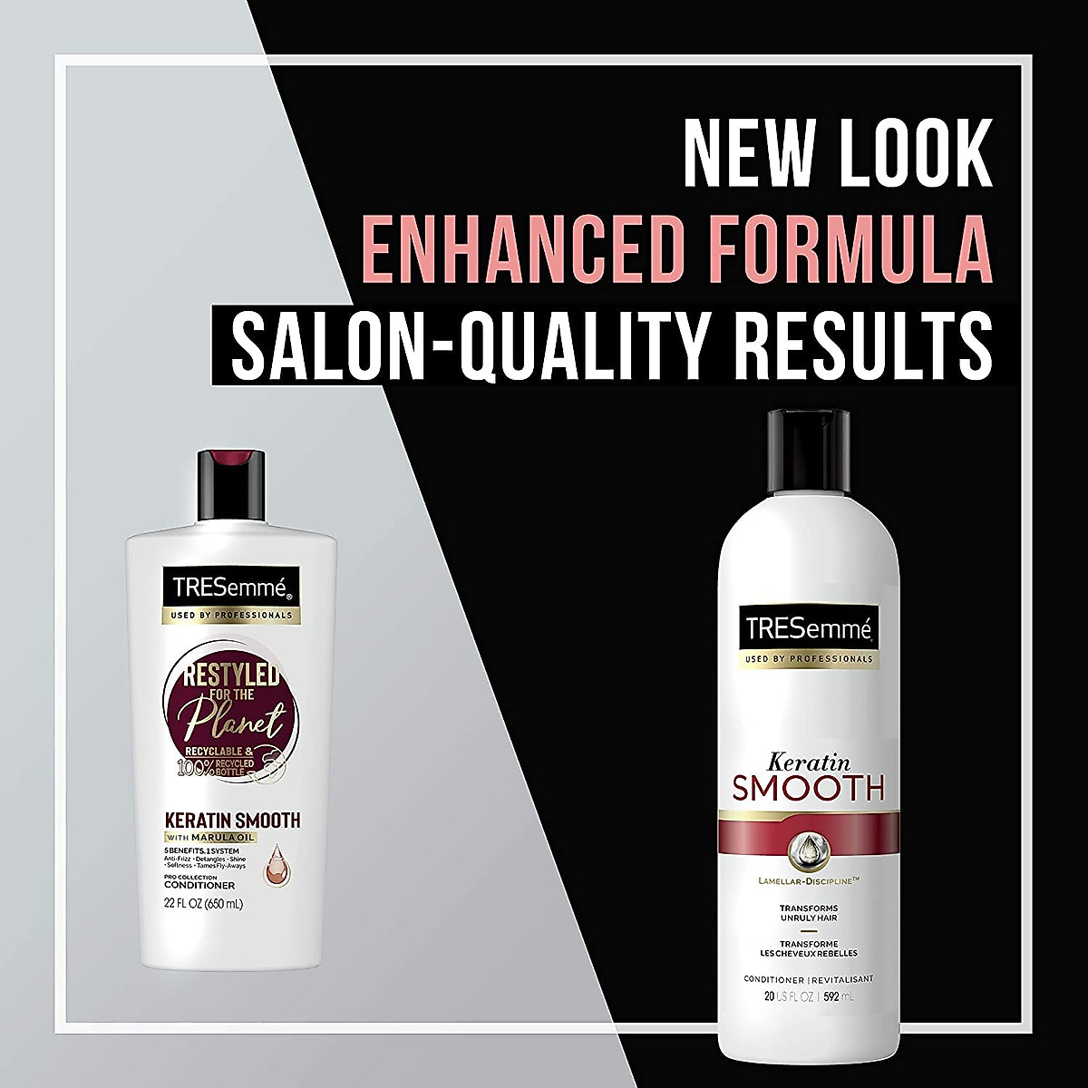 TRESemme Shampoo and Conditioner Set, Keratin Smooth - Anti Frizz Hair Products with Keratin Protein, Promotes Smooth Sleek Hair for up to 72 Hours.