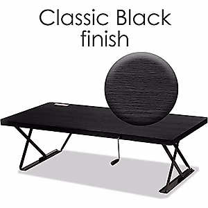 Manual Adjustable Height Computer Tabletop, Crank Lift, 47x24x15 (LxWxH) (Black)