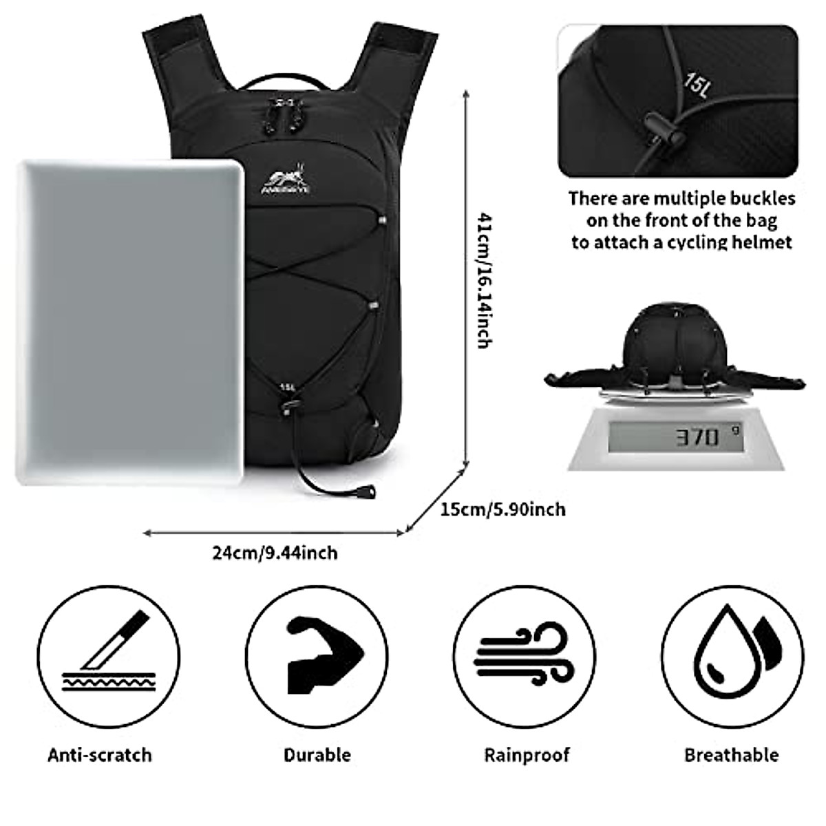 JEBATOXI 15L Hydration Backpack Hydration Pack for Cycling Biking Running Climbing, Lightweight Hiking Daypack Water Backpack for Men & Women