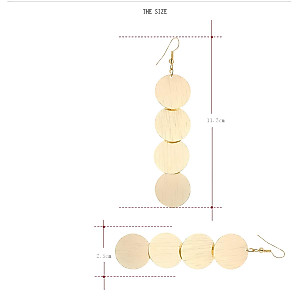 IDB Delicate Filigree Dangle Long Disc Drop Hook Earrings - available in silver and gold tones (Gold tone)