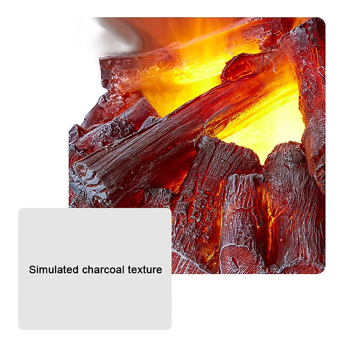 TEXBOOK Water Vapor Electric Fireplace Electric Fireplace Log, 17 Inch Portable Remote Control Fireplace with Realistic Flame Effect Ember Bed, Overheated Protection Fake Fireplace