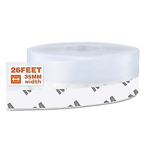 26 Feet Silicone Seal Strip,Door Weather Stripping Door Seal Strip Window Seal Silicone Sealing Tape for Door Draft Stopper Adhesive Tape for Doors Windows and Shower Glass Gaps (Transparent, 35MM)