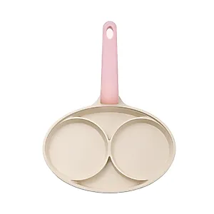 VOTTERCO Egg Frying Pan, 2-Cup Mini Nonstick Egg Pan & Omelet Pan for Breakfast, Healthy Non Toxic Pancake Pan, Easy to Clean Egg Cooker Pan, Suitable for Gas Stove & Induction Cookware (Pink)