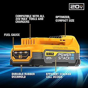 DEWALT 20V MAX* POWERSTACK™ Compact Battery (DCBP034)