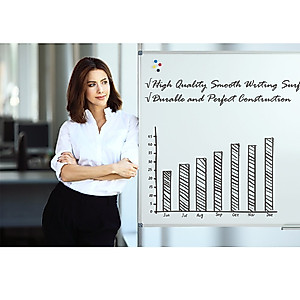 Lockways White Board Dry Erase Board 48 x 36 Inch, Magnetic Whiteboard 4 x 3, Silver Aluminium Frame, Set Including 1 Detachable Aluminum Marker Tray, 3 Dry Erase Markers, 8 Magnets