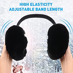Yahenda 6 Pcs Winter Ear muffs Fluffy Faux Fur Warm Earmuffs Fuzzy Foldable Women's Earmuffs Cute Adjustable Outdoor Ear Warmers Women Girls Winter Earmuffs, 6 Colors