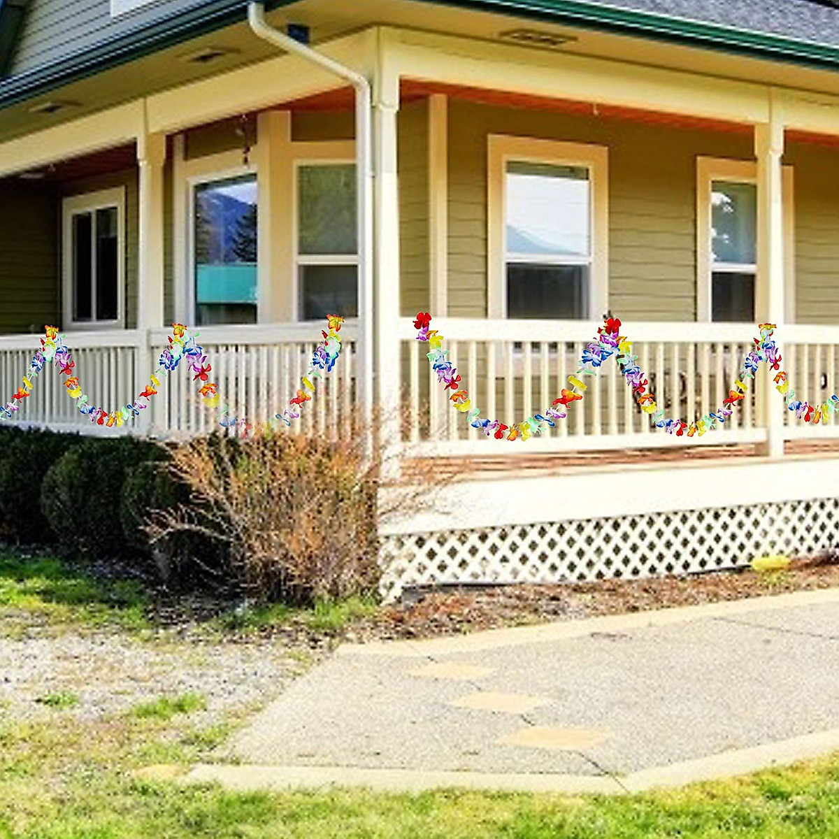 Fighting to Achieve 98ft Tropical Hawaiian Flower Lei Garland Hibiscus Flower Garlands for Party Decorations