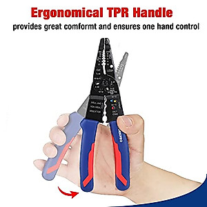 WORKPRO 8-Inch Wire Stripper, Multi-Tool Wire Cutter for Stripping, Cutting and Crimping, W091033AE