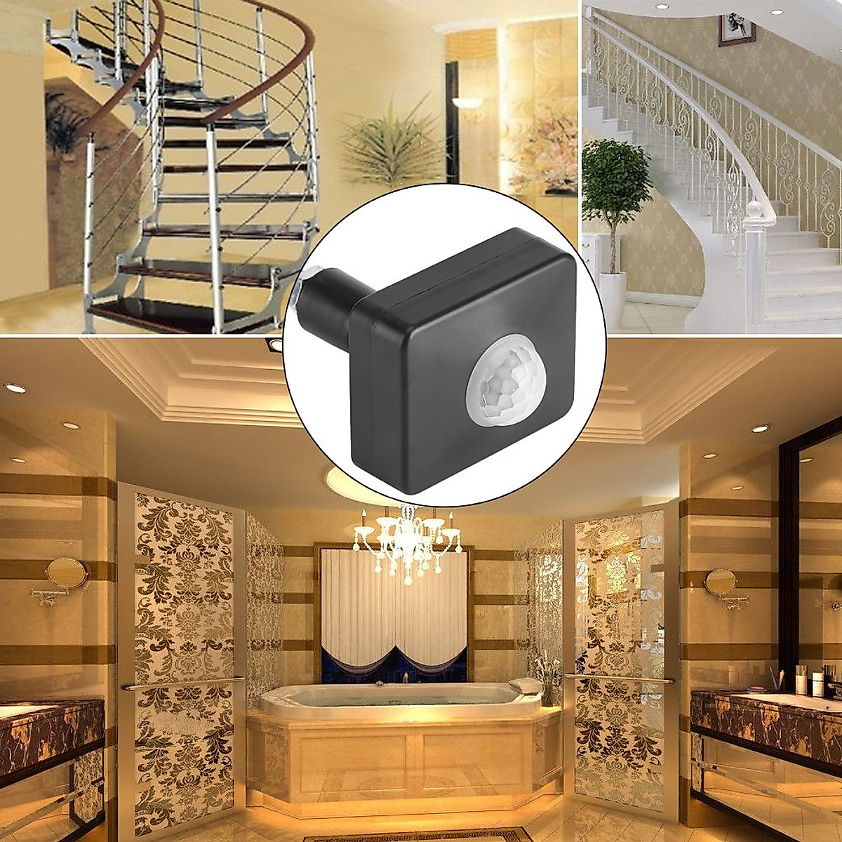 Motion Sensor, Infrared Motion Detector PIR Sensors IP54 Waterproof Wall Pavement Switch for Ceiling Mount.