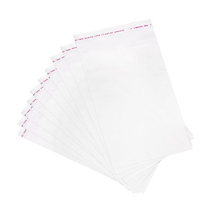 uxcell 100Pcs Clear Cello Bags, 5-5/8" x 8-1/4" Plastic Self Sealing OPP Cello Treat Bags Cello Poly Bags for Packing Cookies Candy Jewelry Gifts, Clear