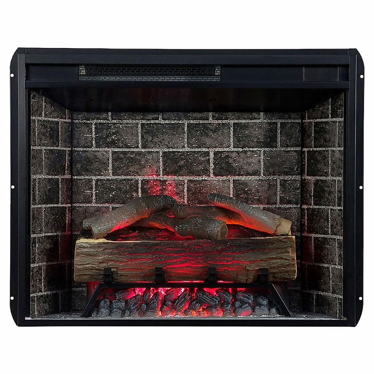 Modern Ember Uptown 28" Smart Electric Fireplace Insert with Remote Control, Compatible with Alexa and Google Assistant - 1,000 Sq Ft Electric Heater with Realistic Flames and Log Set