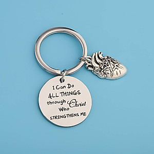 LQRI Anatomy Keychain Cardiologist Gift I Can Do All Things Through Christ Who Strengthens Me CHD Awareness Heart Disease Awareness Jewelry Dotor Nurse Cardiology Gifts (sliver)