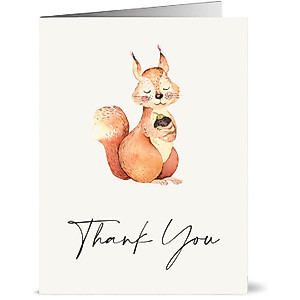 the lazy panda card company 20 x Watercolor Animal Thank You Cards with Envelopes