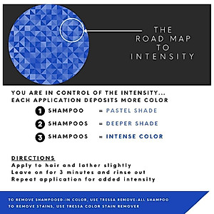 Watercolors INTENSE Semi Permanet Color Depositing Shampoo. Sulfate & Paraben Free to Maintain & Enhance Hair Color 8 fl oz - BLUE