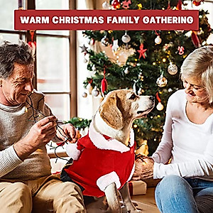 Dog Christmas Costume Santa Claus Dog Costume Christmas Dog Outfits for Small Dogs Hoodie Winter Dog Santa Suit with Cap Pet Clothes Fleece Dress for Dog Cat Puppy Xmas Costumes (Medium)