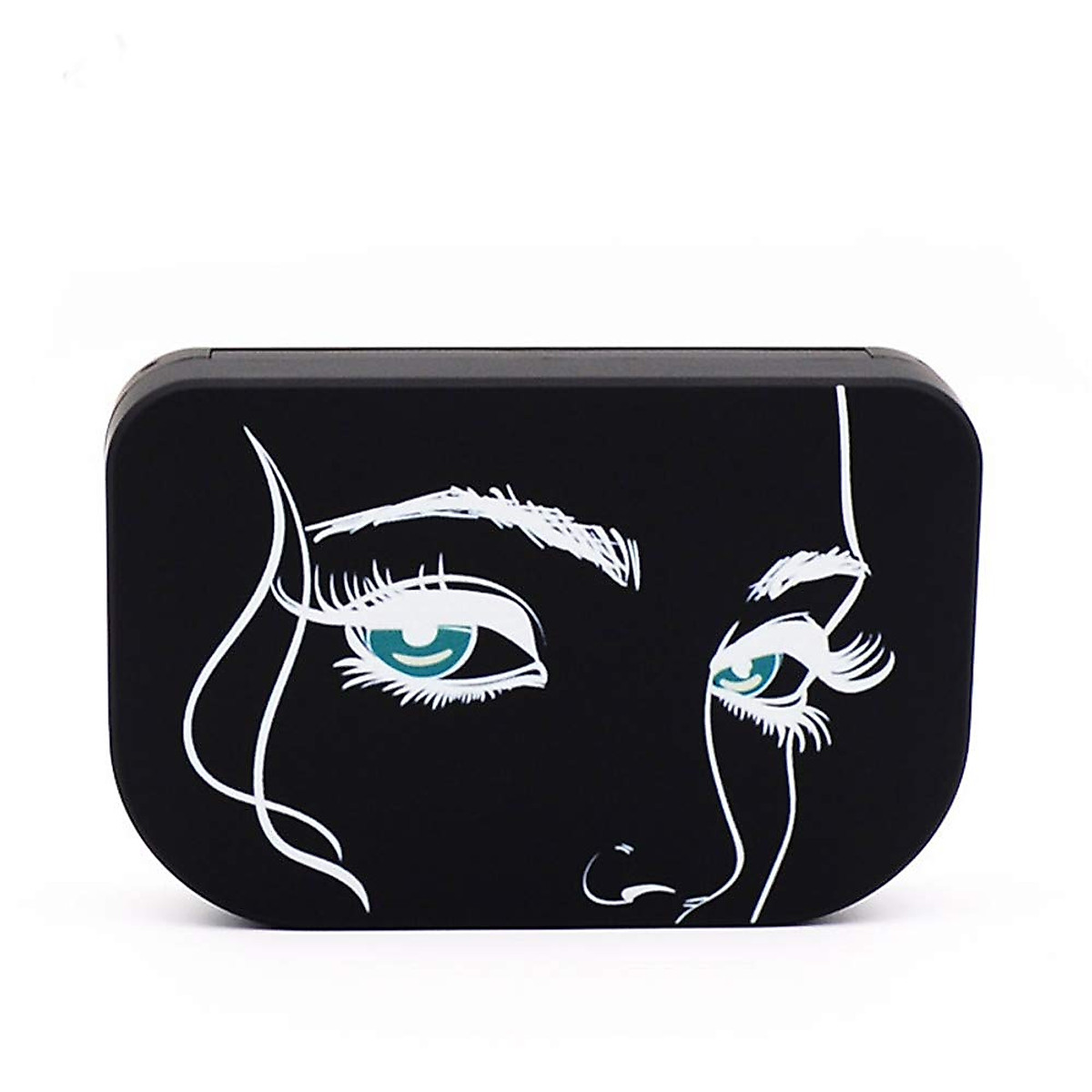 YiQiYi Cosmetic Case Empty Eyelashes Storage Case with Makeup Mirror Holder Box Fake Eyelash Packing Travel Storage Case Eyelashes Bag(Black)