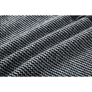 Men Full Zip Casual Knitted Cardigan Slim Color Block Fleece Lined Sweaters Stand Collar Winter Warm Thick Sweater (Grey,3X-Large)