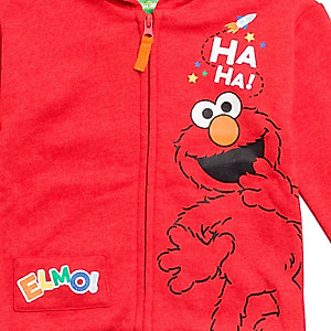 Sesame Street Elmo Infant Baby Boys Fleece Zip Up with Singing Sound Chip Hoodie Red 18 Months