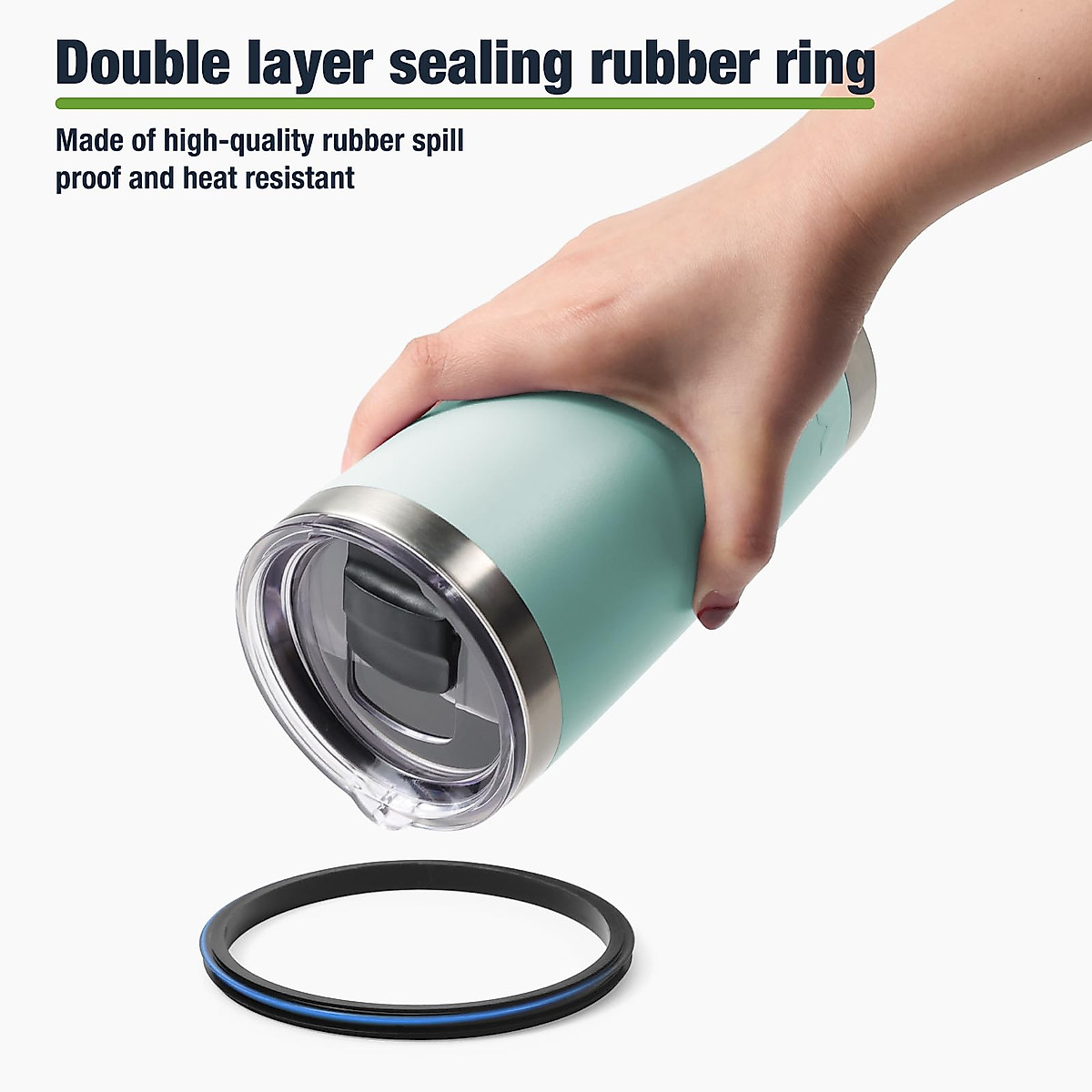 Silicone Rubber Seal Replacement Gaskets for Yeti 20 oz Tumbler Lids, 3 Pack Gaskets Compatible with Yeti 10oz Lowball & 20oz Tumbler