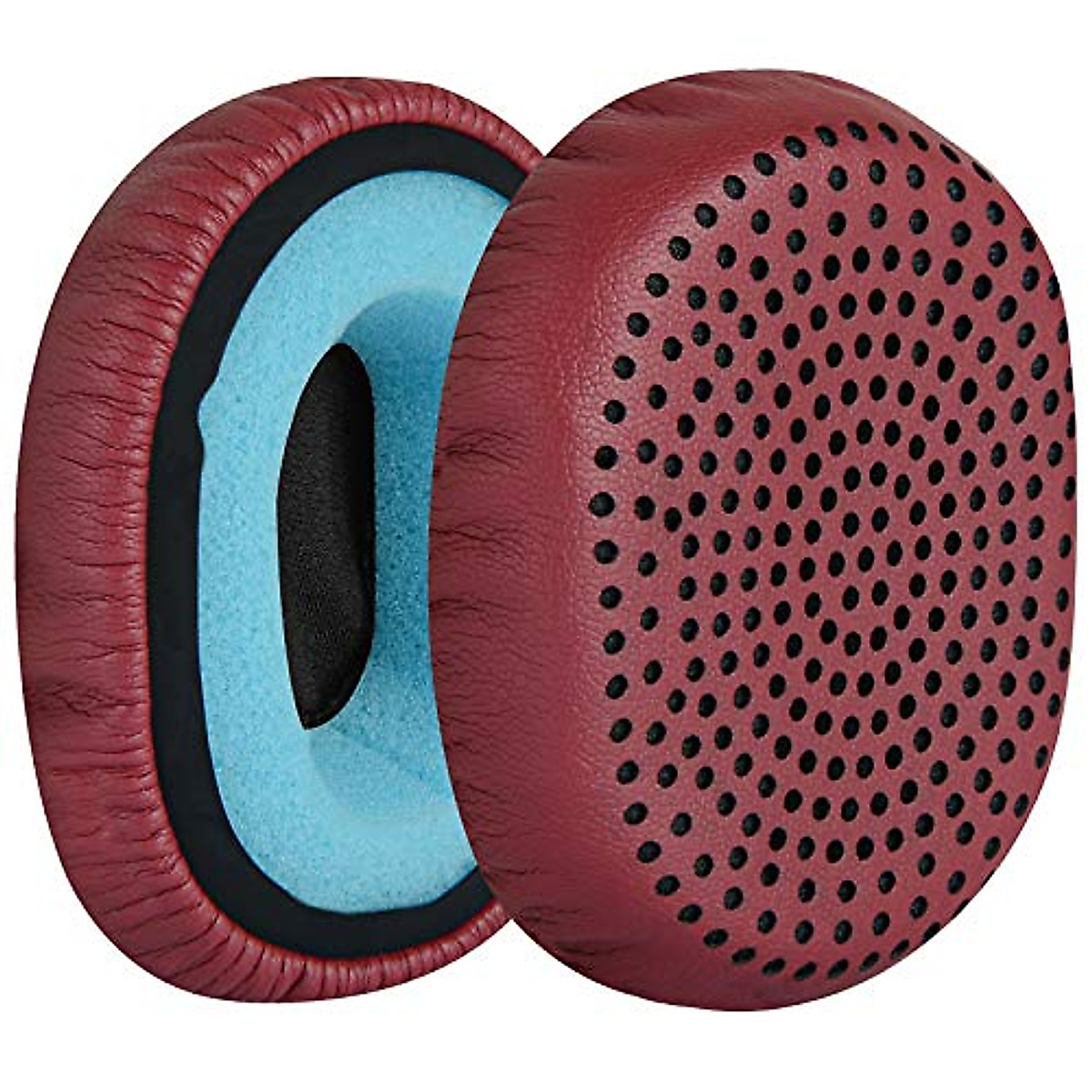 Geekria QuickFit Replacement Ear Pads for Skullcandy Riff Wireless Headphones Ear Cushions, Headset Earpads, Ear Cups Repair Parts (Moab Red)