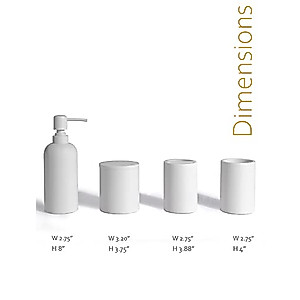 Jo Lavie Matte Black Bathroom Accessory Set 4 Pcs & Rectangle Vanity Tray, Bathroom Organizer Soap Dispenser Apothecary Jar Toothbrush Holder Toothbrush Cup Bathtub Tray Bathroom Organizer